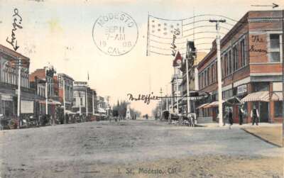 Modesto California Street Scene Vintage Postcard AA67232 | eBay