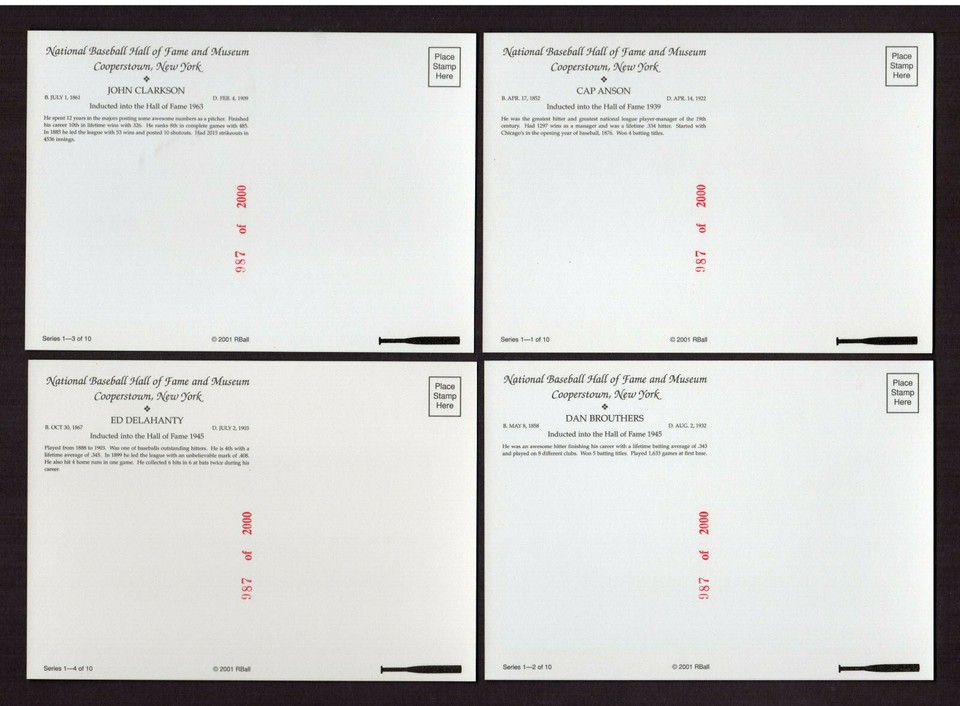 19th Century Hall of Famers 5x7 color 10 CARD SET Goodwin Co. ~ Old ...