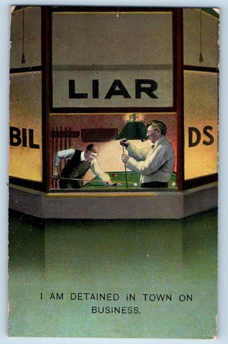 Lynden Washington WA Postcard Humor Billiard Pool Snooker Bamforth 1912 ...