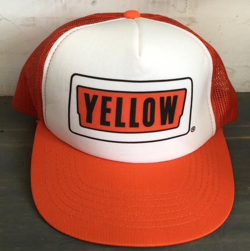 Vintage 80s "Yellow" Freight Trucking Co. Trucker-Style Orange Snapback ...