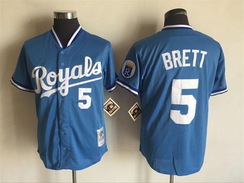 No. 5 Brett Jersey Classic Style Blue | eBay