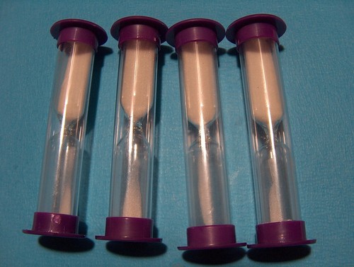 LOT of 4 - 60 second 1 Minute Sand Timers Timer From board games Purple ...