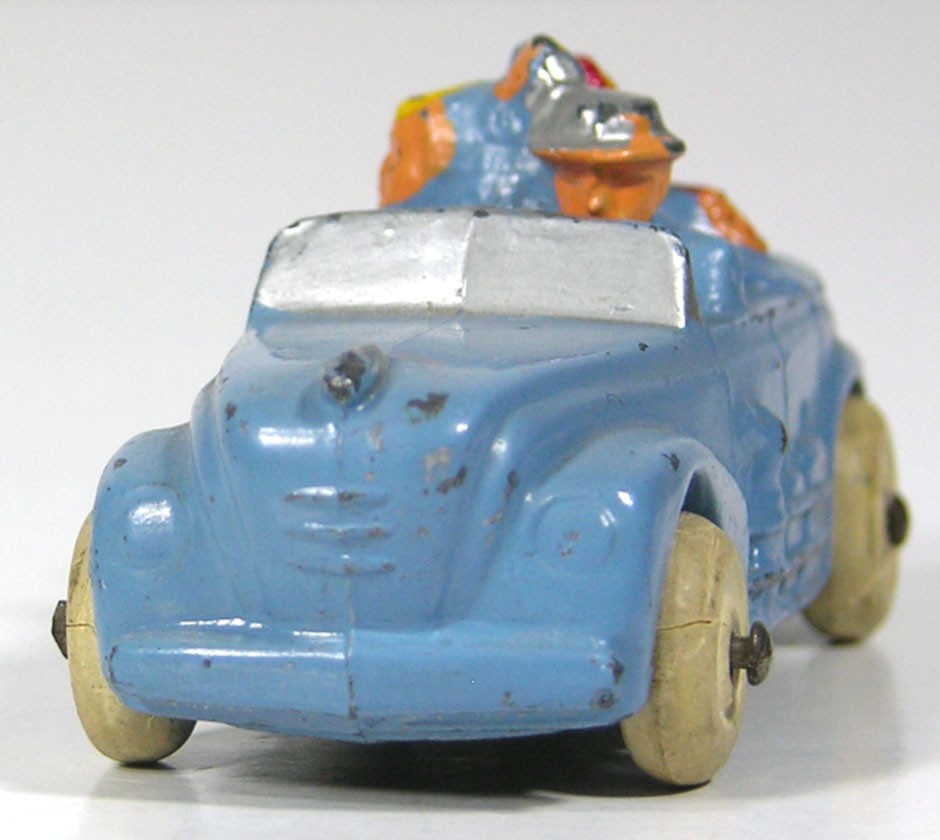 1930s SLUSH METAL BARCLAY FAMILY CONVERTIBLE SEDAN TOY AUTO IN ORIGINAL ...