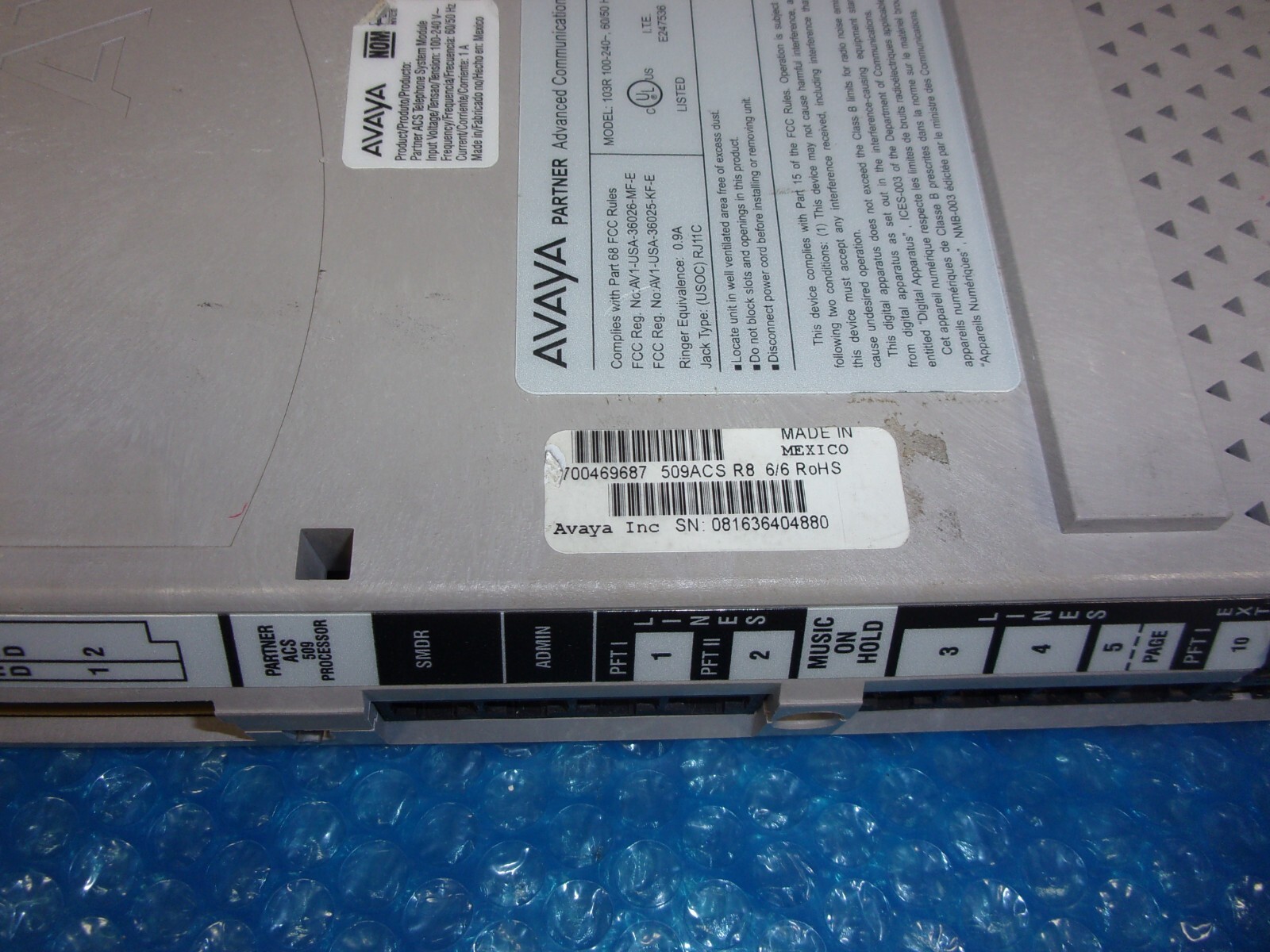 Avaya Partner 700469687 509ACS R8 6/6 RHS Processor Unit | eBay