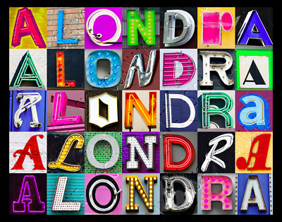 ALONDRA Name Poster featuring photos of actual sign letters | eBay