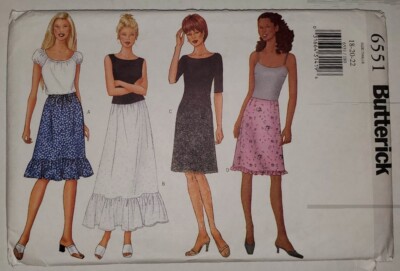 Butterick Sewing Pattern 6551 Uncut Misses Skirt Sizes 18, 20, 22 ...