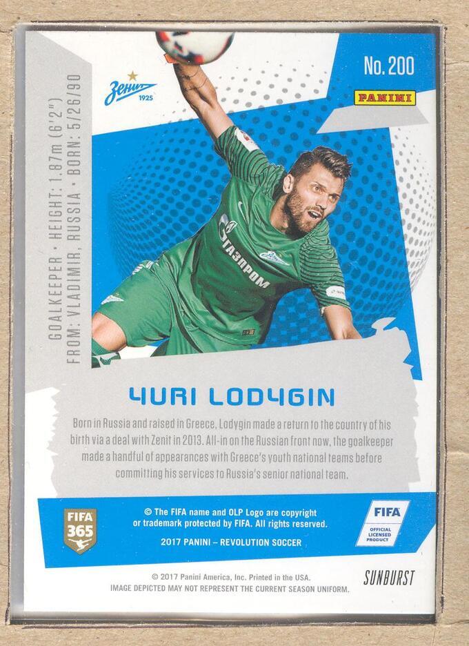 Yuri Lodygin 200 2017 Panini Revolution Sunburst - FC Zenit | eBay