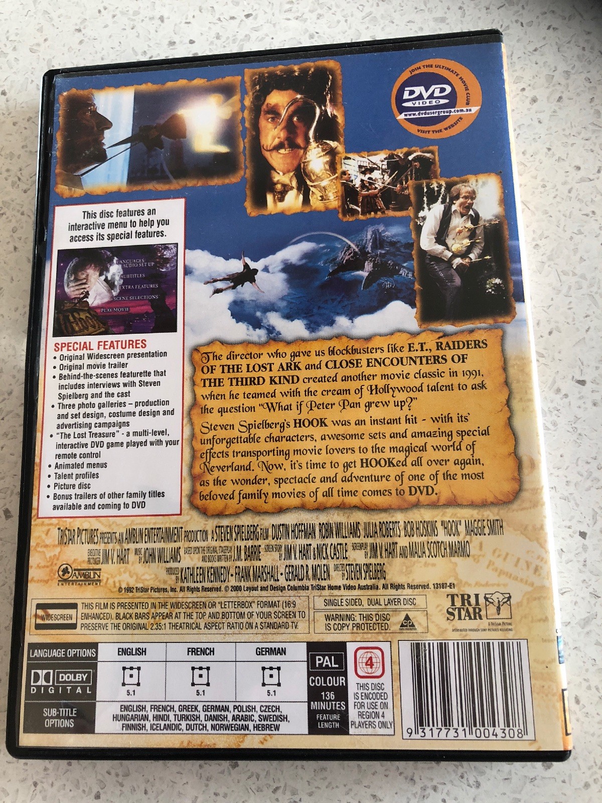 Hook (PG) DVD Pal Free Postage Oz Seller | eBay