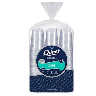 Chinet Crystal 10 oz Plastic Cup, Clear, 150-count Disposable Kitchen ...