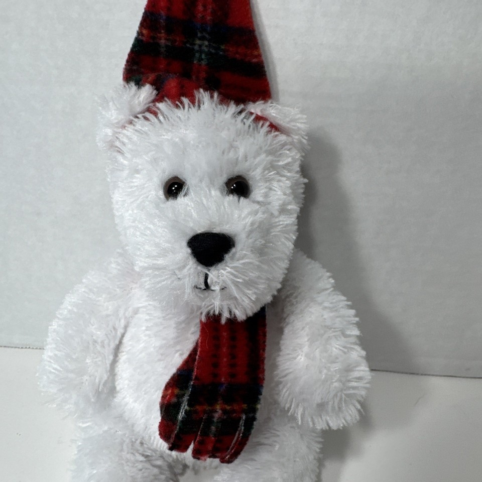 Princess Soft Toys white plush teddy polar bear red snowflake winter ...