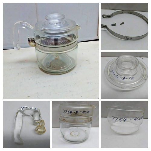 PICK a PART Pyrex Ware 7759 4 cup Coffee Maker Percolator Stovetop ...