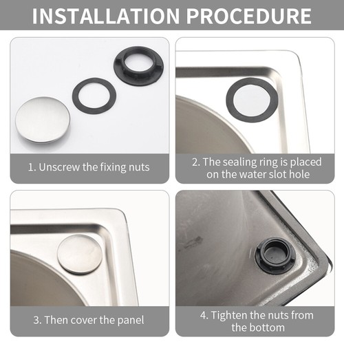 Hotel Stainless Steel Sink Hole Cover Sealing Overflow Blanking Plug ...