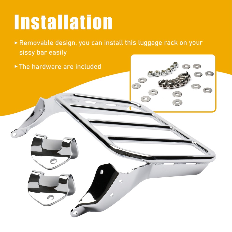 Breakout HoldFast Sissy Bar Luggage Rack for Harley Softail Fat Boy ...
