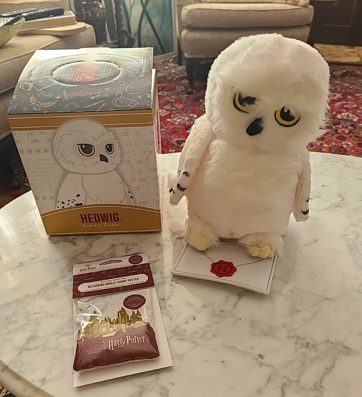 NEW IN BOX SCENTSY BUDDY HEDWIG, ENVELOPE, WIZARDING WORLD HARRY POTTER ...