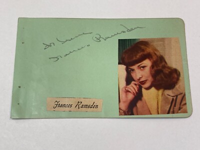 Frances Ramsden & Mitzi Green Signed Autographed Dual 3x5 Album Page | eBay