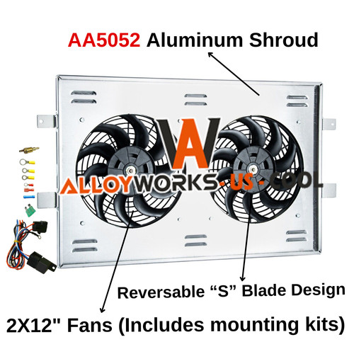 Radiator Electric Fan+Shroud+Relay For 99-12 08 Chevy Silverado 1500 ...