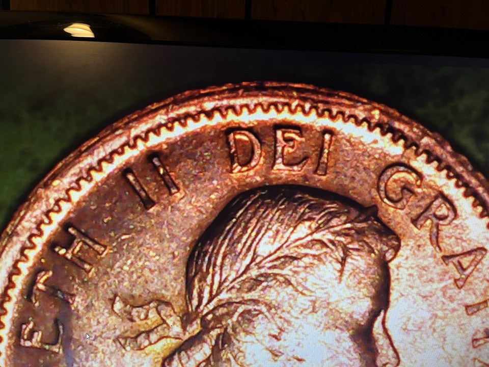 1964 Canadian Penny - AU Red - Hanging 4+ Rim Errors both sides - see ...