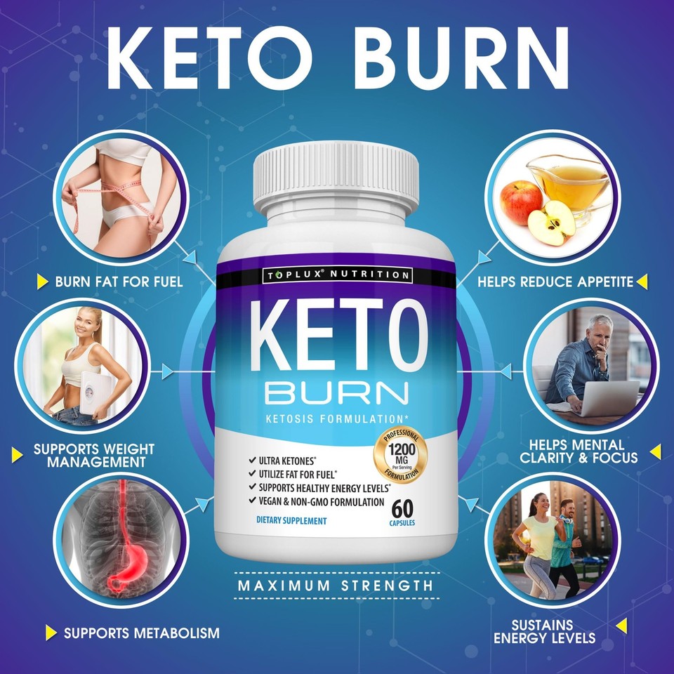 Keto Burn Pills Ketosis - 1200 Mg Ultra Advanced Natural Ketogenic ...