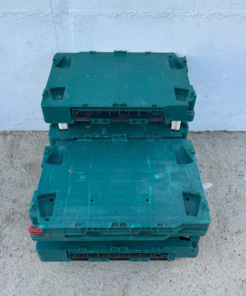 2 x Heavy Duty Wheeled 600 x 400mm Tote Dolly 250kg Warehouse Skate ...