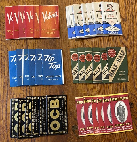 36 Vintage Cigarette Rolling Paper Prince-Albert-Velvet-OCB-B&W-TipTop ...