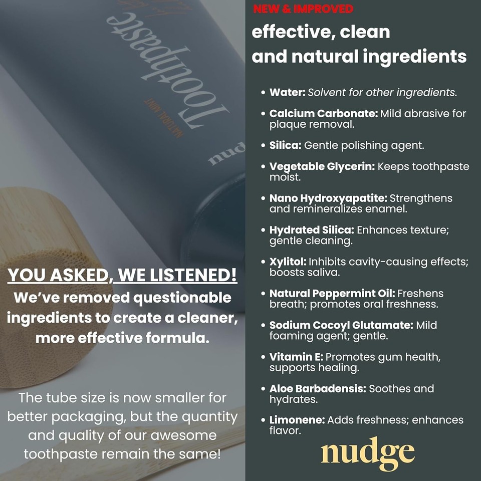 Nudge 10% Nano Hydroxyapatite Toothpaste with Vitamin E, Fluoride & SLS-Free | eBay