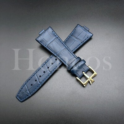 26X18MM D/Blue Genuine Leather Watch Strap Band Fits For VC Overseas ...