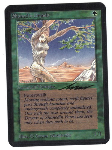 Magic-Style MTG - Shanodin Dryads - Signed by Anson Maddocks - ALPHA ...