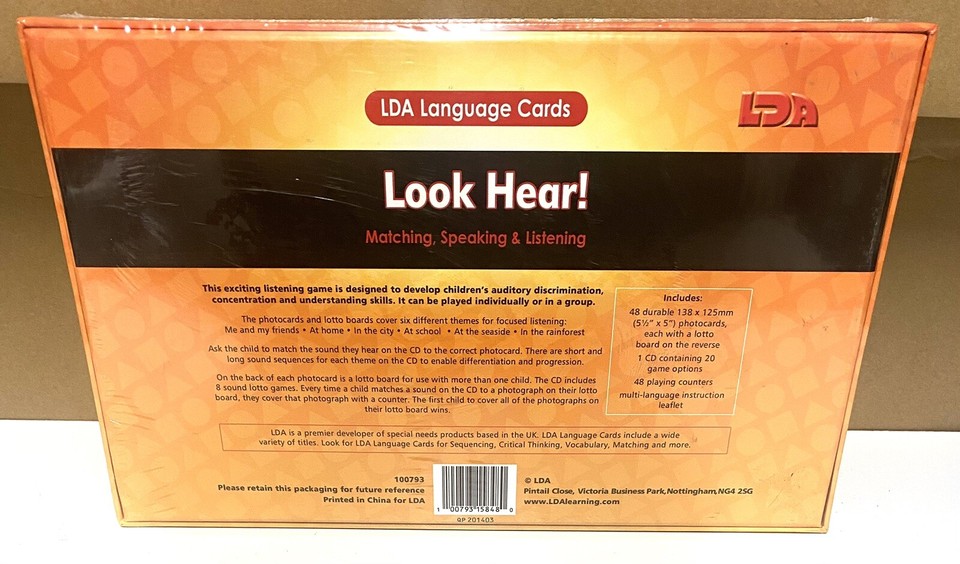 LDA Language Cards Look Hear! Matching Speaking Listening Brand New ...