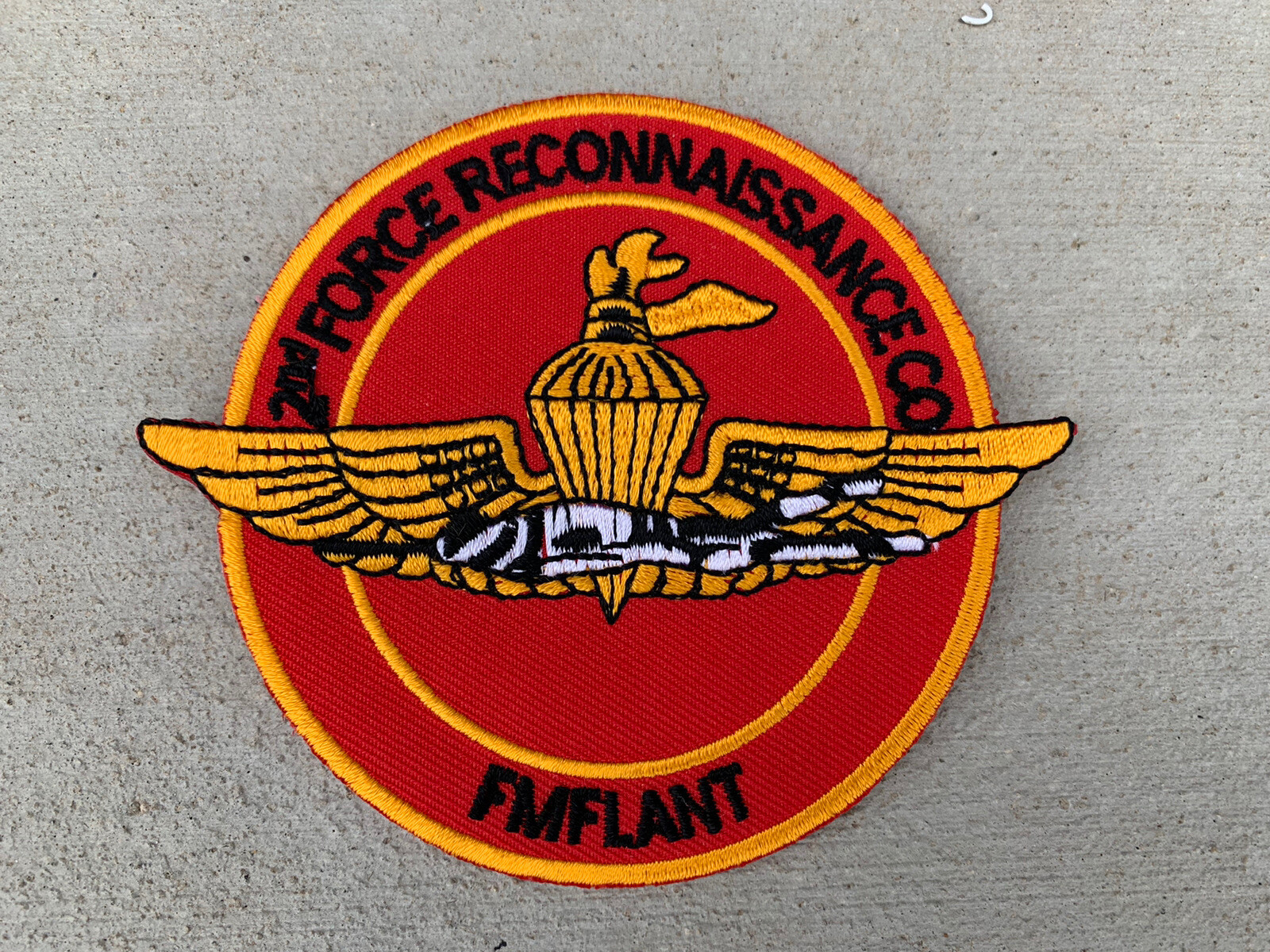 USMC 2nd Force Reconnaissance Company FMFLANT 4” Round Iron On Patch ...