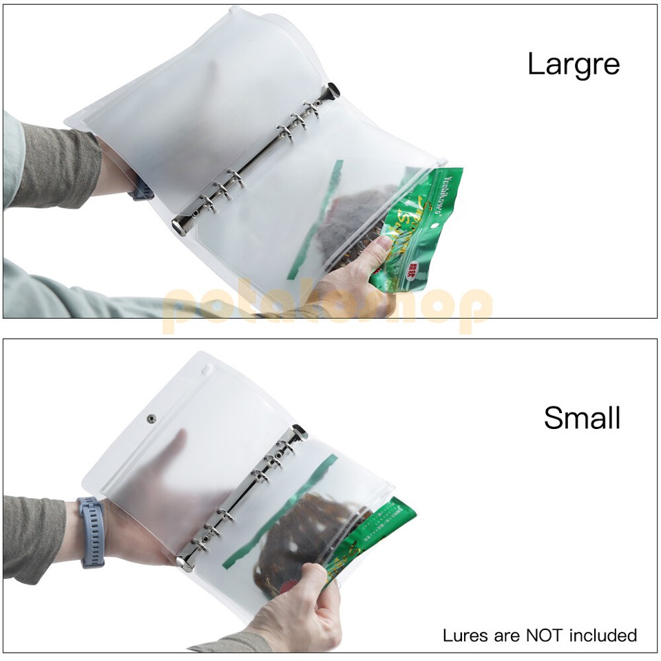 Soft Plastic Bait Binder Lure Worm Storage Tackle Bag Waterproof Wallet ...