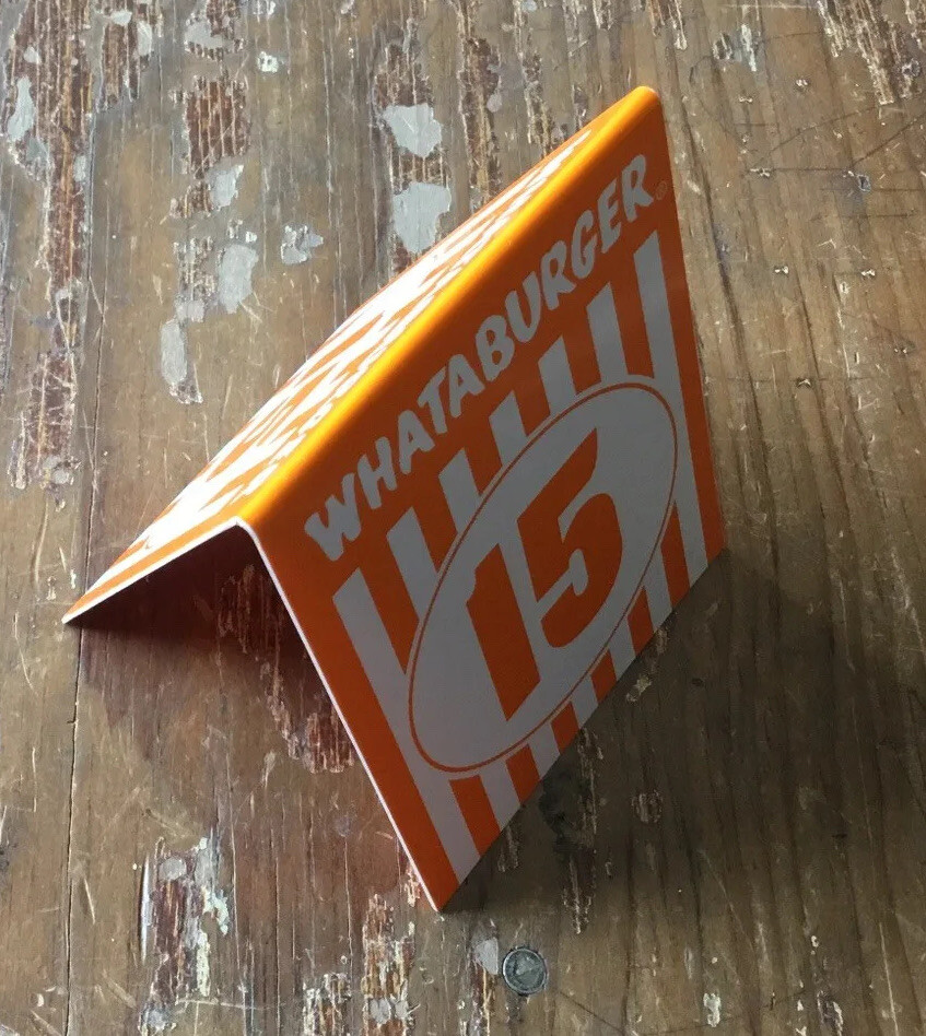 Whataburger Table Tent Number 15 Famous Burgers | eBay