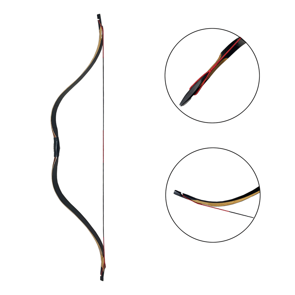 30lbs Recurve Bamboo Bow Handmade Laminated Long Bow Mongolian Kyudo ...
