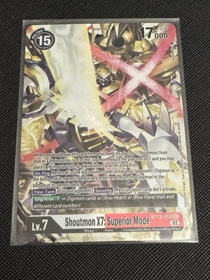 Shoutmon X7: Superior Mode BT12-112 SEC Digimon Across Time Near Mint ...