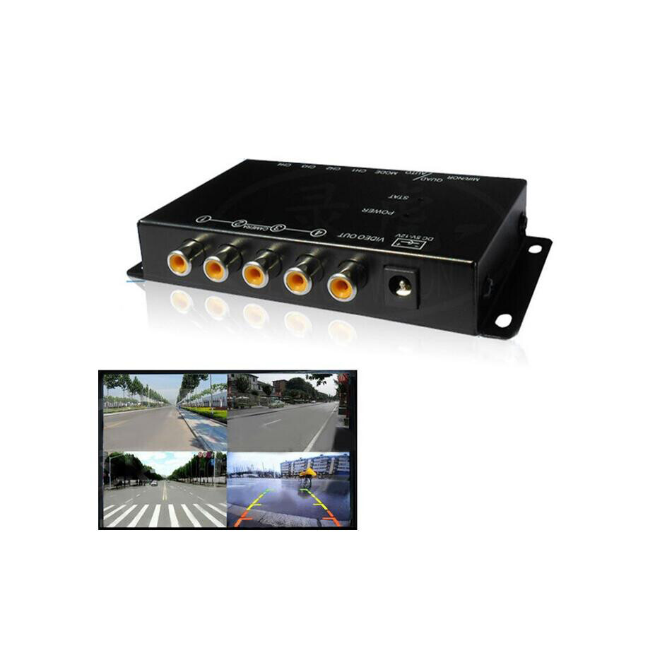 Car 4 Way 4 View Video Switch Parking Camera Monitoring Split-Screen ...