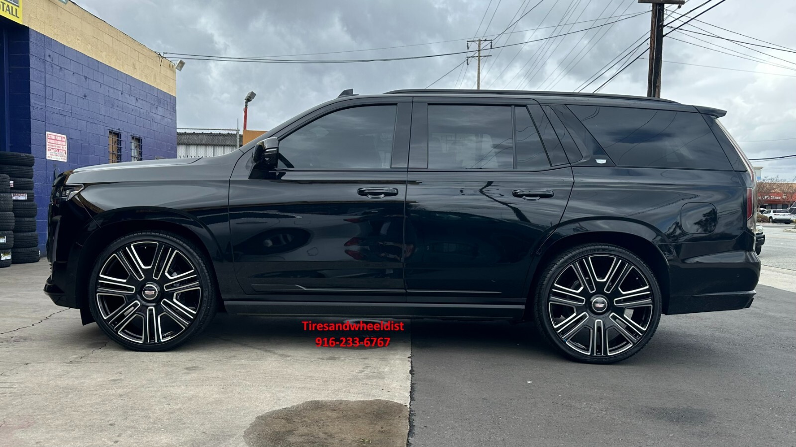 24'' Escalade Wheels Gloss Black Milled Tires Tahoe Yukon Suburban ...
