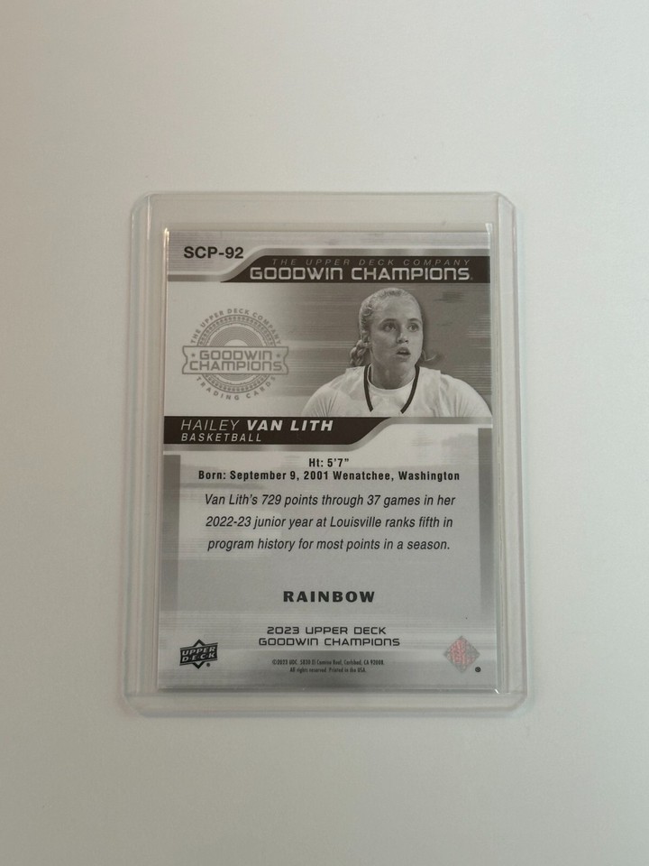 2023 Upper Deck Goodwin Champions Hailey Van Lith Rainbow Splash of ...