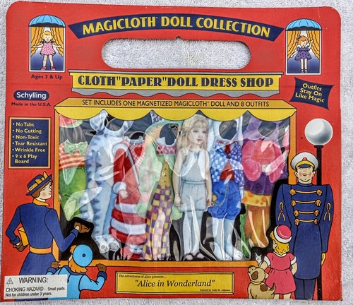 ALICE IN WONDERLAND MAGICLOTH CLOTH PAPER DOLL DRESS UP MAGNETIC DOLLS ...