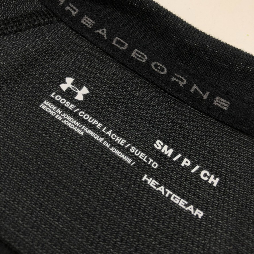 Under Armour HeatGear Threadborne T-Shirt Top Black Gray 1298394 Men's ...