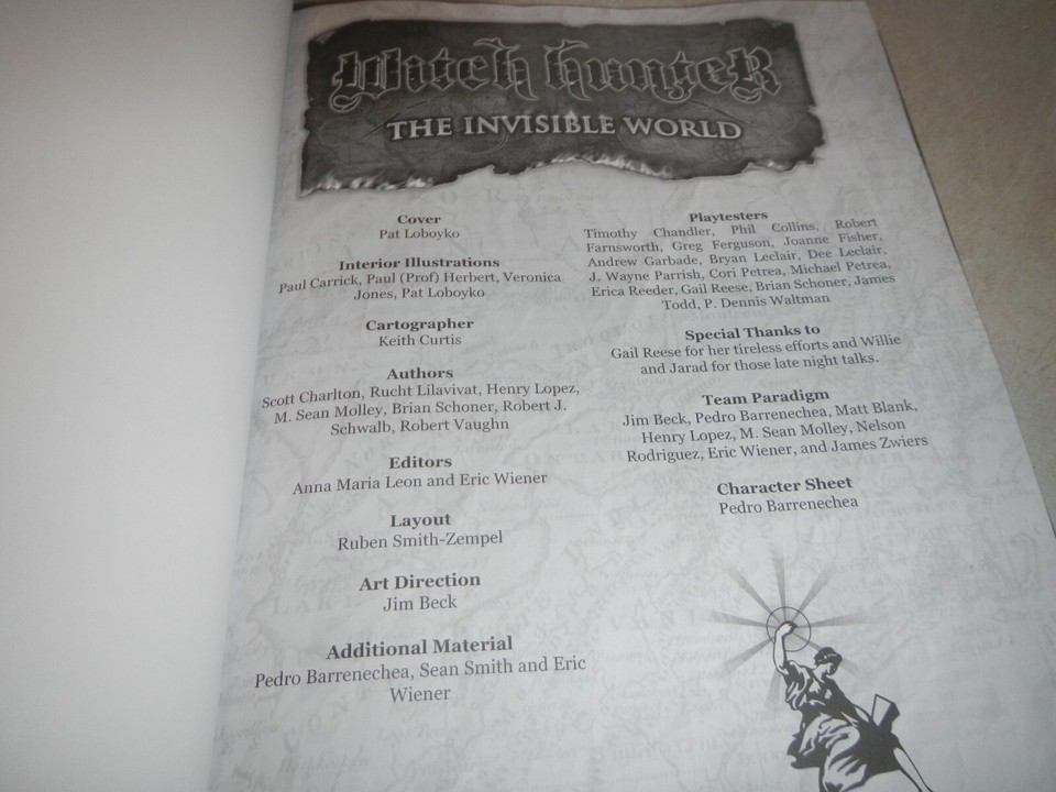 Witch Hunter - The Invisible World 1st Edition HC EX Paradigm Concepts ...