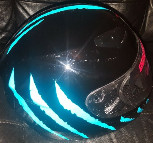 REFLECTIVE TIGER STRIPES HELMET/TANK STICKERS DECALS MOTORCYCLE BLUE ...