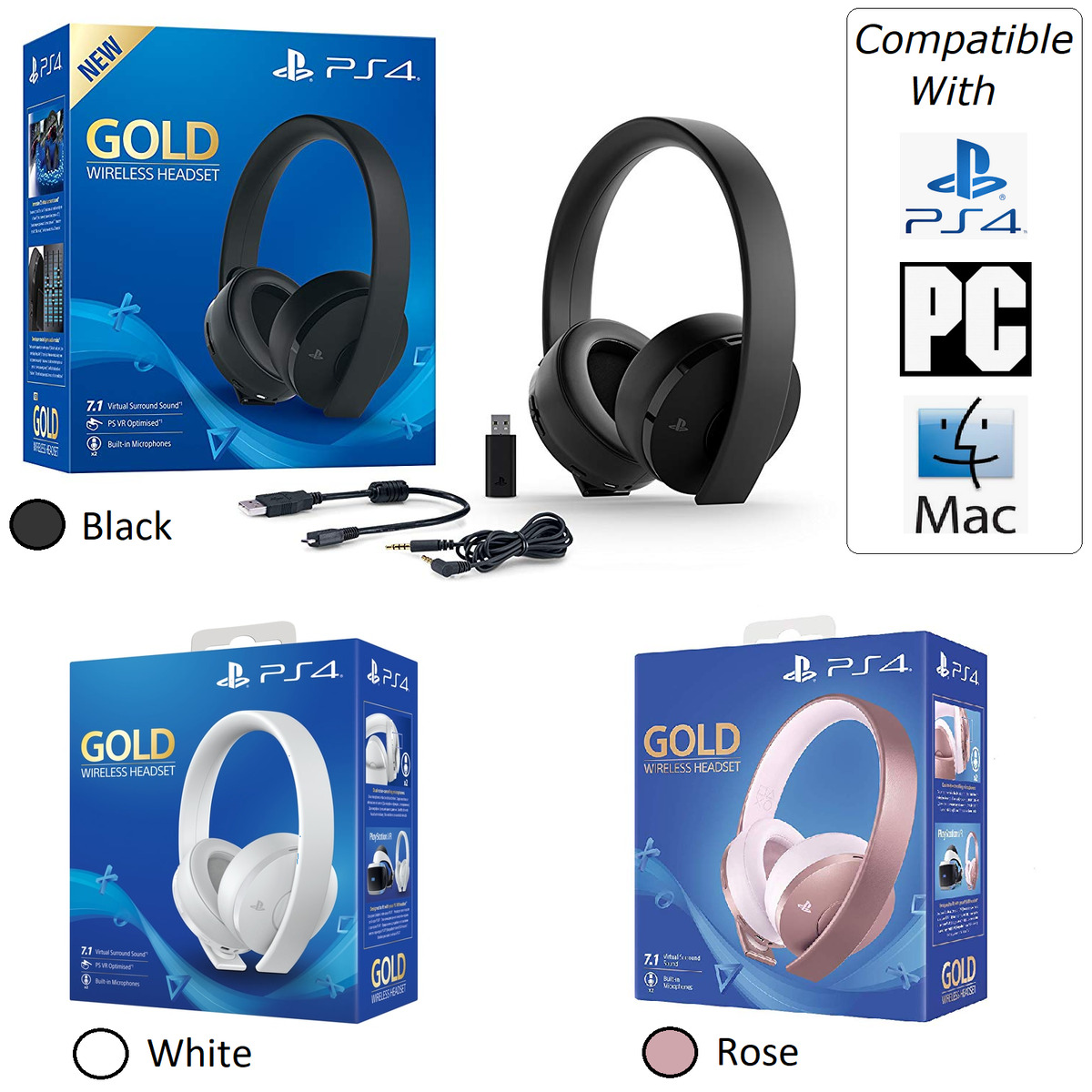 Gold Playstation 4 Headset Sale