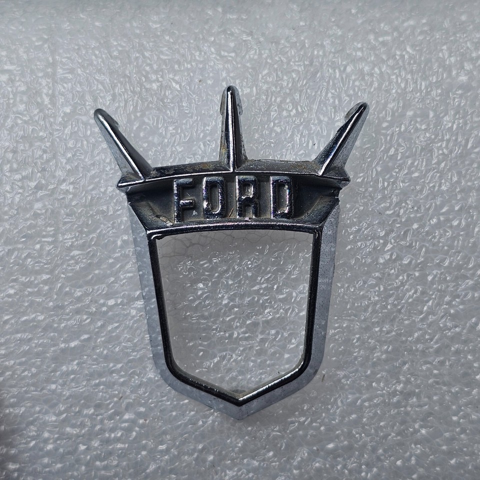 1955 1956 Ford Fairlane Hood Emblem & Bezel Crest Ornament Medallion | eBay