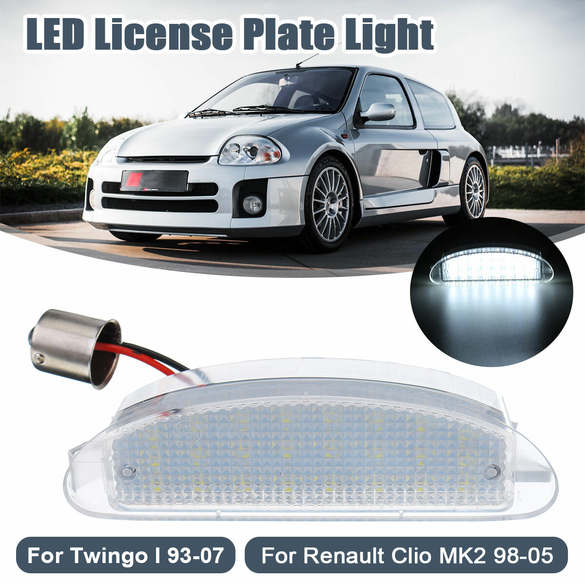 LED License Number Plate Light For Renault Clio MK2 1998-2005 Twingo | eBay