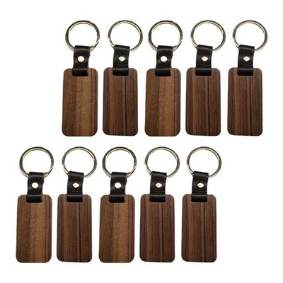 Wood Key Chain 10pcs Rectangle Collectible Unisex Key Ring Bag Pendant ...