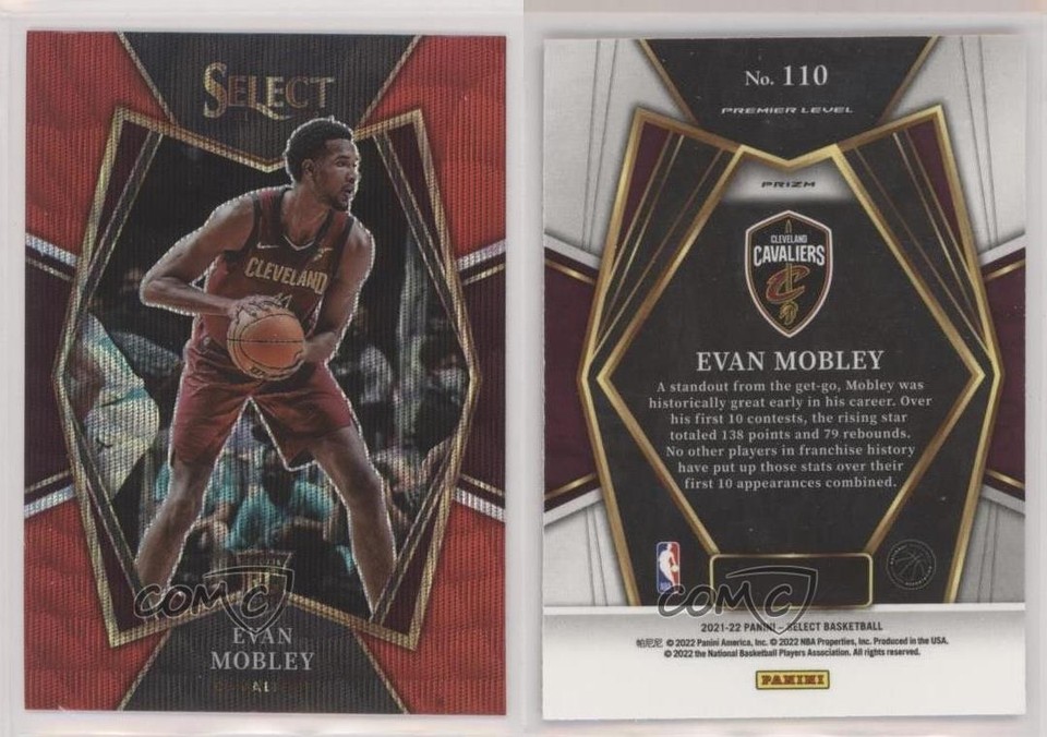 2021-22 Panini Select Premier Level Red Wave Prizm Evan Mobley #110 ...