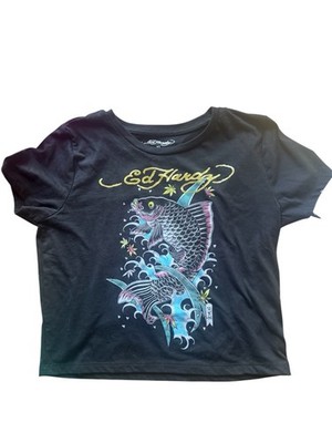 ed hardy womens t shirt XL Cropped Retro 90s | eBay