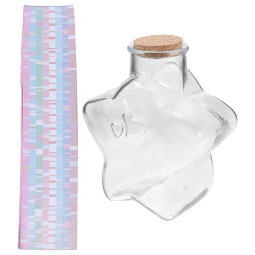 1 Set Paper Star Strips Origami Paper with Glass Jar Girls Room Decor ...