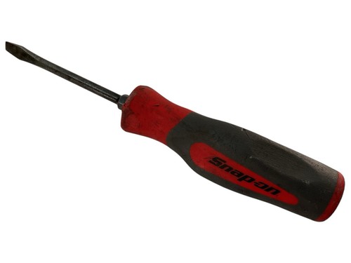 Snap-on Flat Head Screwdriver Red Hard Grip Black Shaft GSHD4 1/4" USA ...