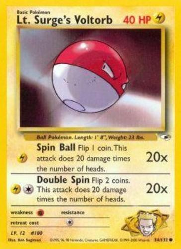 Pokemon - Lt. Surge's Voltorb - 84/132 - Common - Unlimited Edition - Gym Heroes | eBay