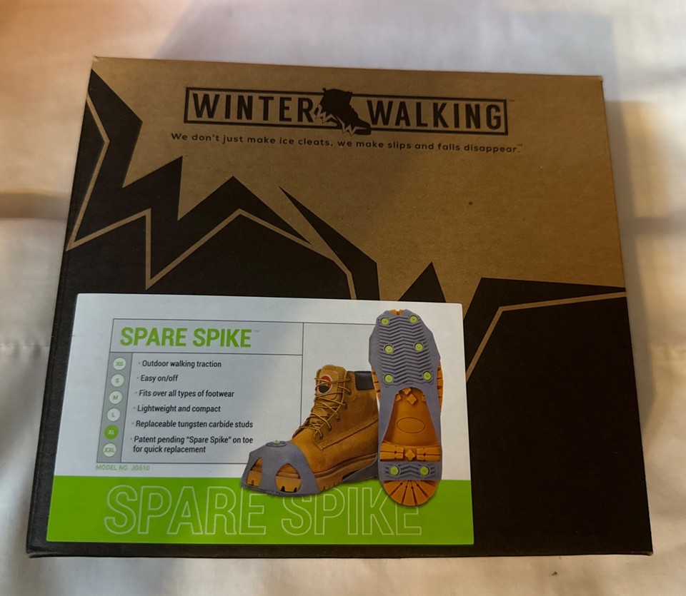 Winter Walking Anti-Slip Ice Snow Safety Shoe Cleats Spare Spike Size ...